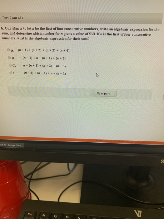 Solved Part 2 out of 4 b. One plan is to let n be the first | Chegg.com