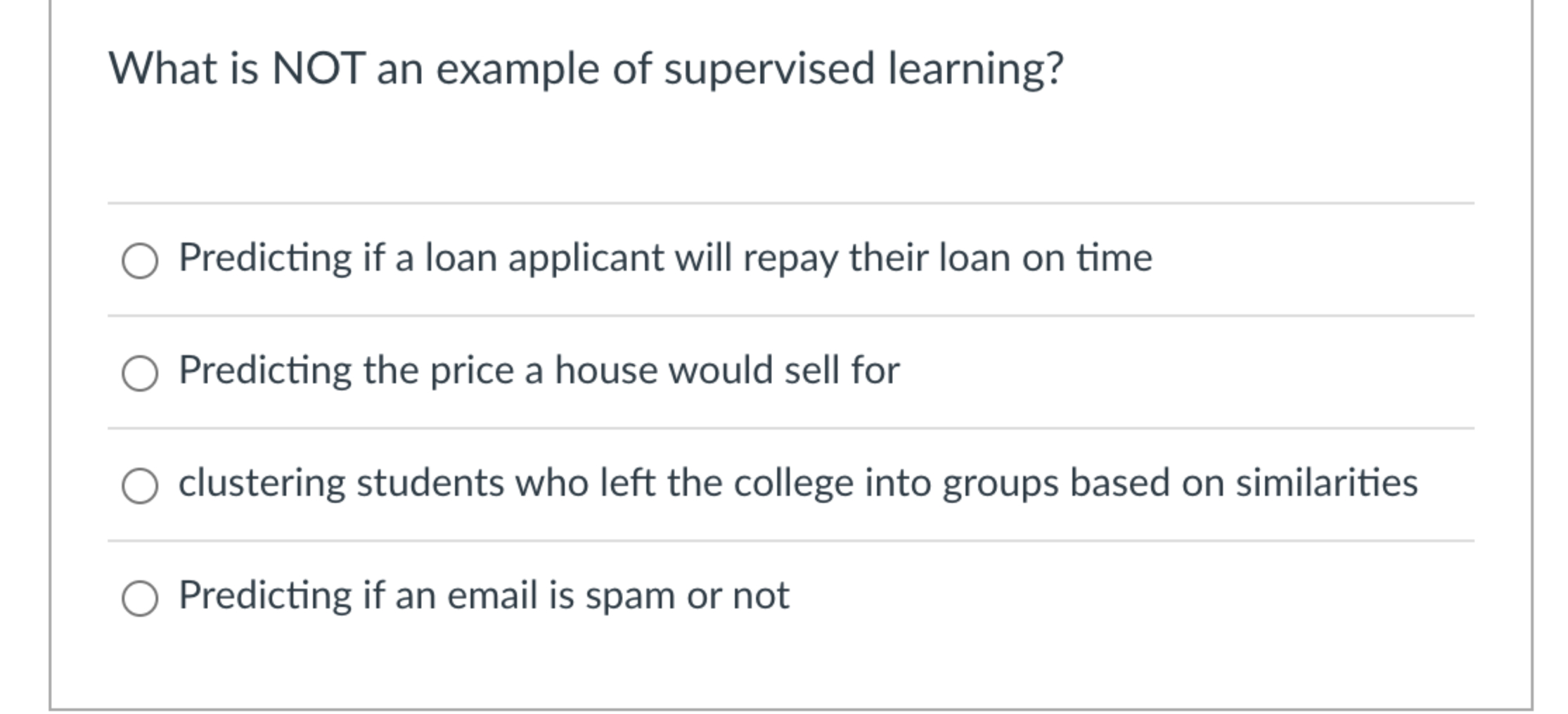 Solved What is NOT an example of supervised | Chegg.com