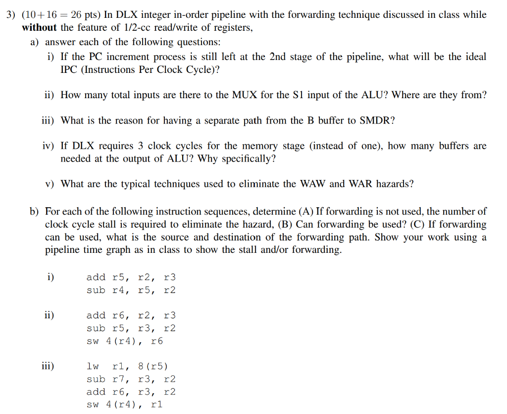 Solved In Dlx Integer In Order Pipeline With The Forwarding