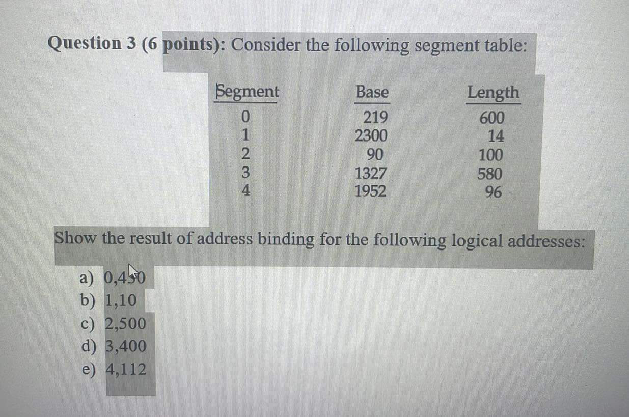 Solved Question 3 (6 points): Consider the following segment | Chegg.com Solved Question 3 (6 points): Consider the following segment | Chegg.com