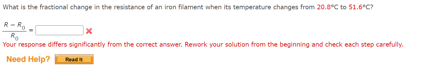 Solved What is the fractional change in the resistance of an | Chegg.com