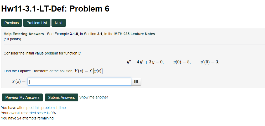Solved Hw11-3.1-LT-Def: Problem 6 Previous Problem ListNext | Chegg.com