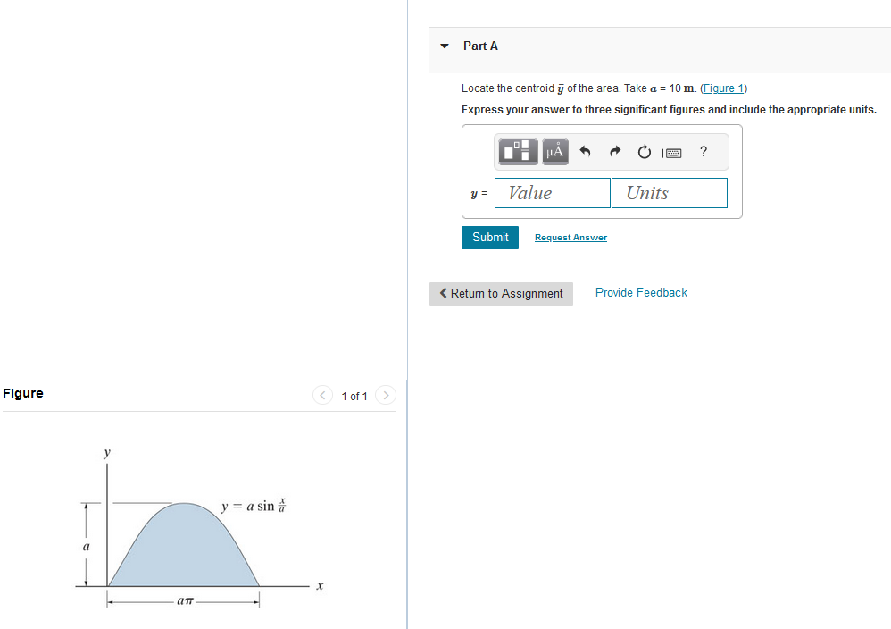 Solved Locate the centroid yˉ of the area. Take a=10 m. | Chegg.com