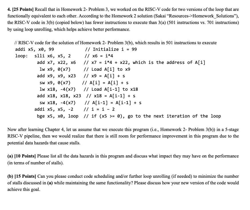 4. [25 Points] Recall that in Homework 2- Problem 3, | Chegg.com
