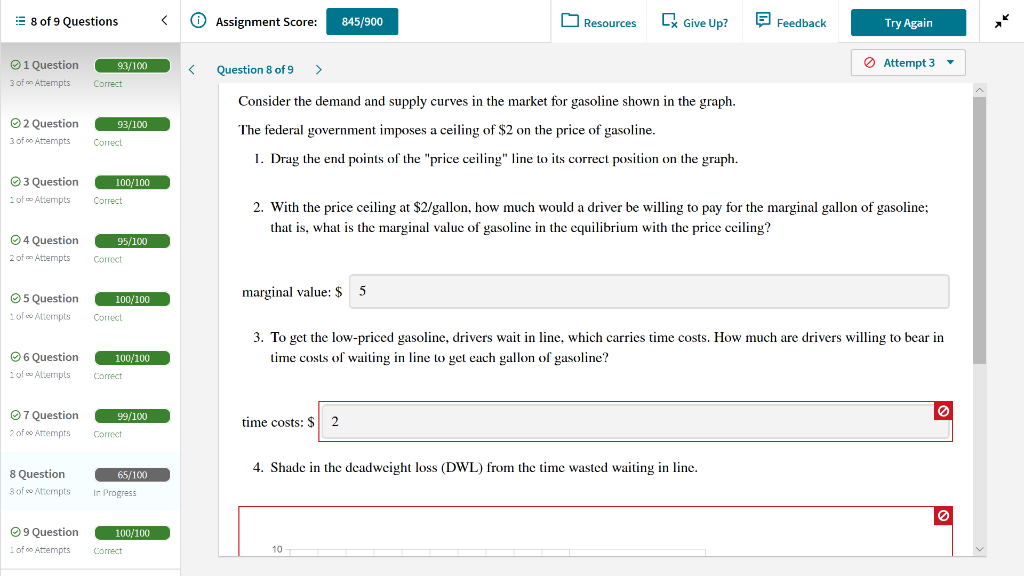 Solved : 8 of 9 Questions Assignment Score: 845/900 | Chegg.com