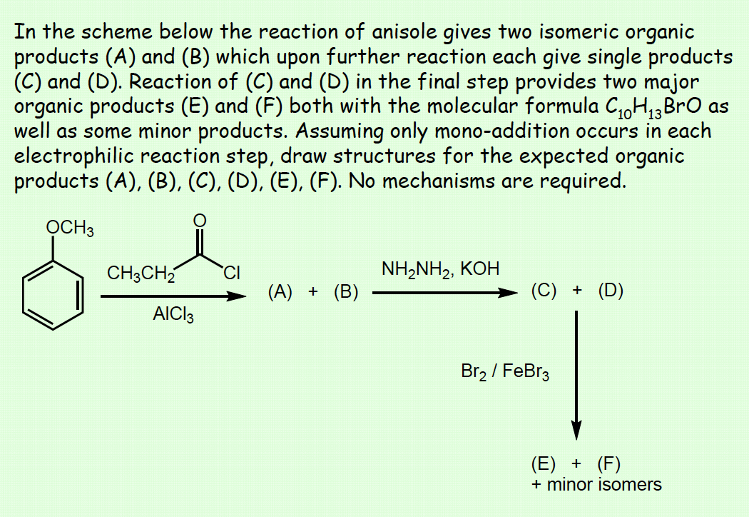 Solved In the scheme below the reaction of anisole gives two | Chegg.com