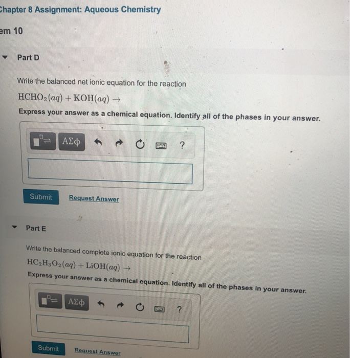 Solved Part B Write the balanced net ionic equation for the | Chegg.com Solved Part B Write the balanced net ionic equation for the | Chegg.com