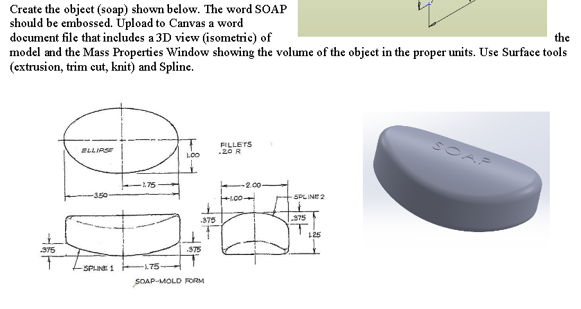 Solved Use SolidWorks and make screenshot the 3D view of | Chegg.com