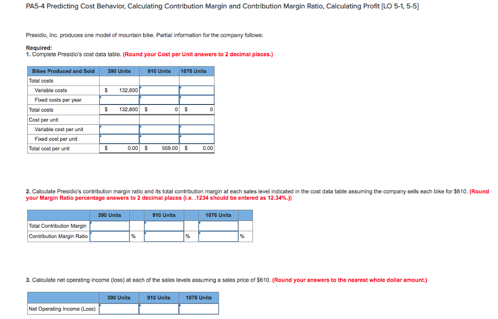 Solved PA5-4 Predicting Cost Behavior, Calculating | Chegg.com