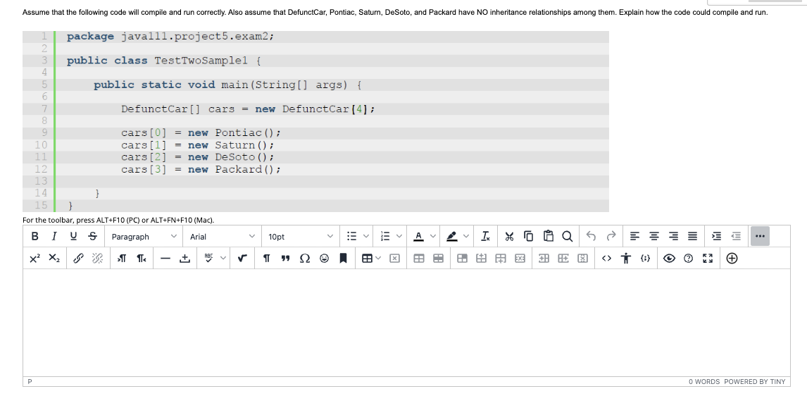 Solved A class hierarchy consists of FlyingObject, | Chegg.com