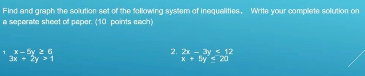 Solved Find and graph the solution set of the following | Chegg.com
