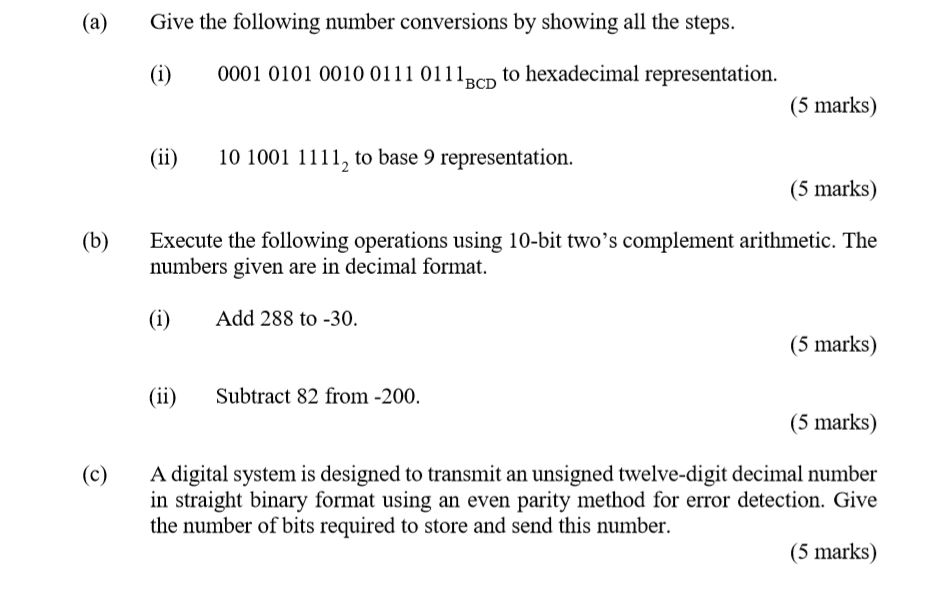 Solved (a) Give the following number conversions by showing | Chegg.com