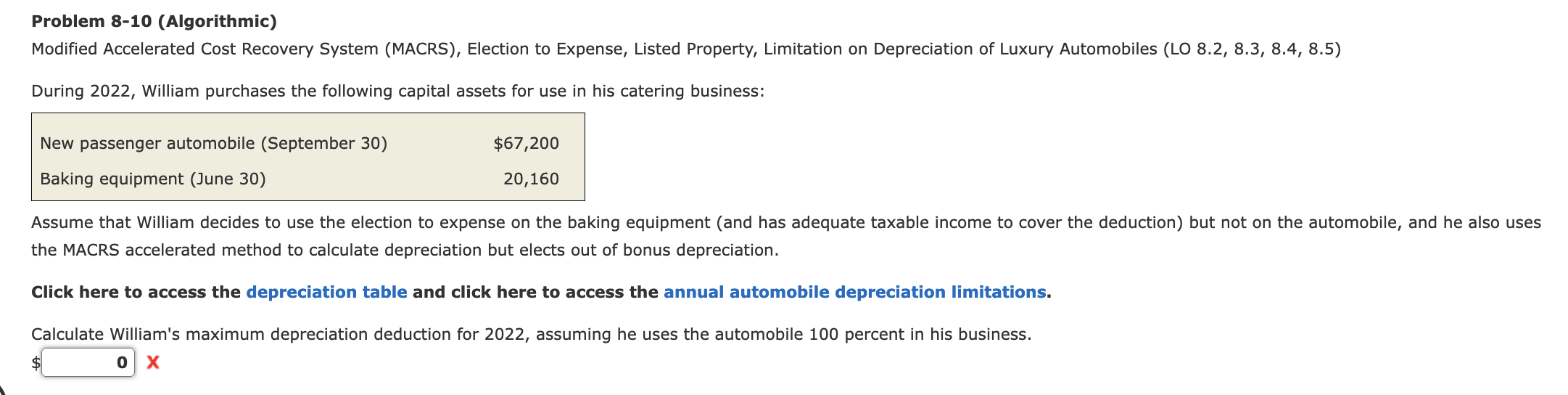 Solved Problem 8-10 (Algorithmic)During 2022, ﻿William | Chegg.com