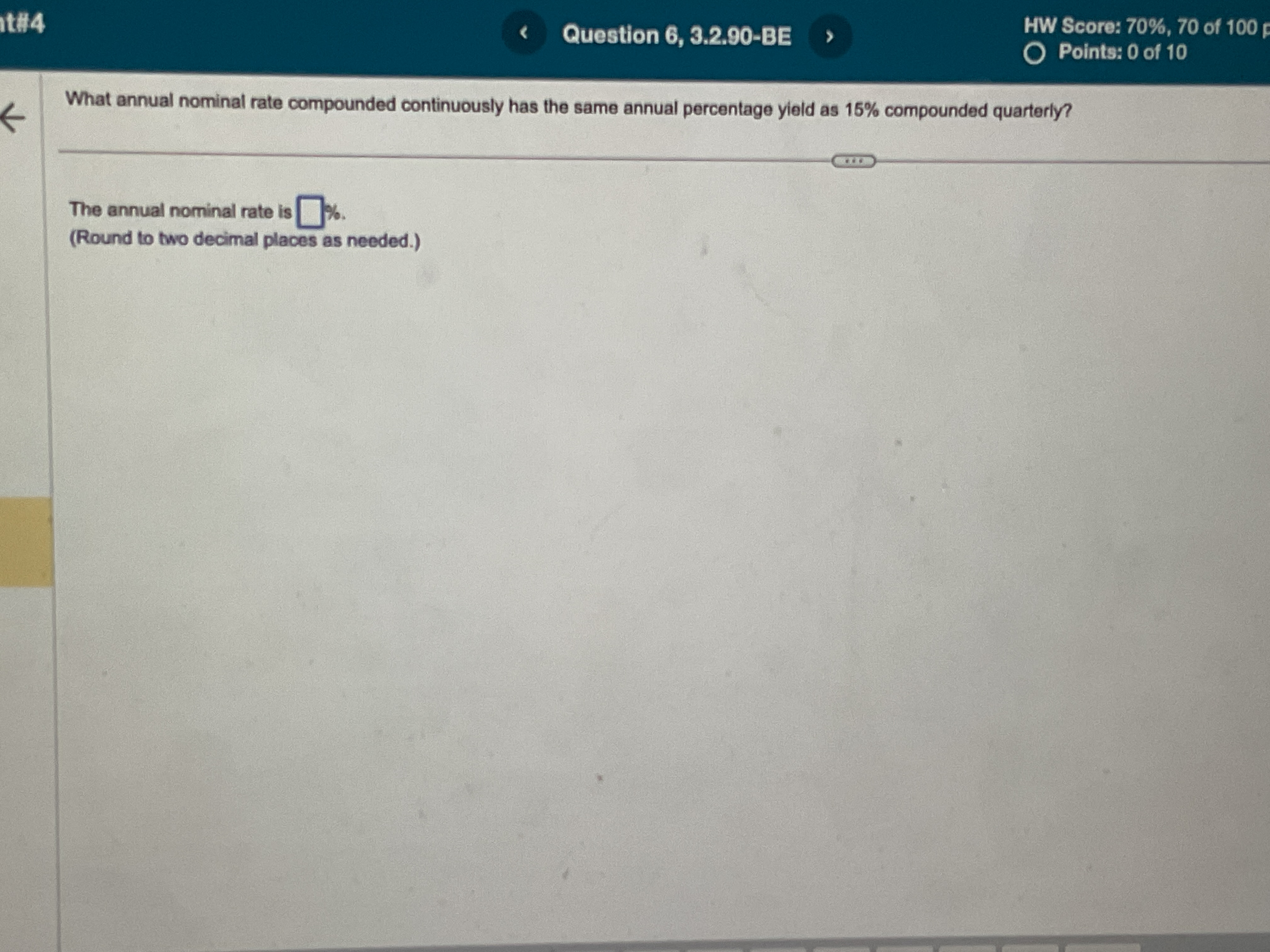 Solved What annual nominal rate compounded continuously has | Chegg.com