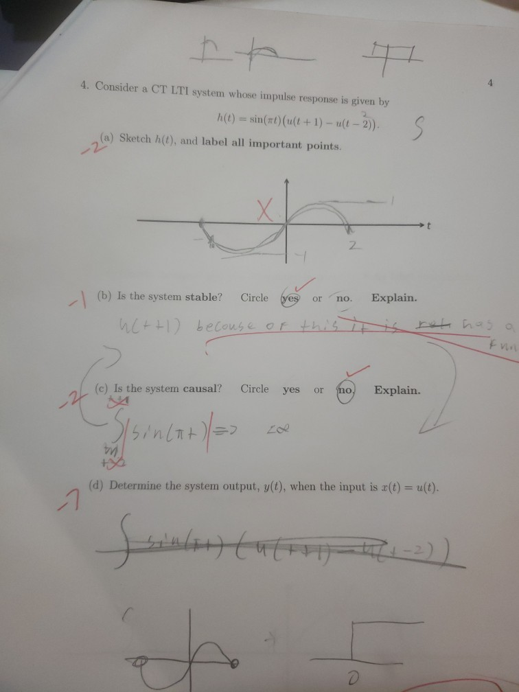 Solved 4. Consider a CT LTI system whose impulse response is | Chegg.com