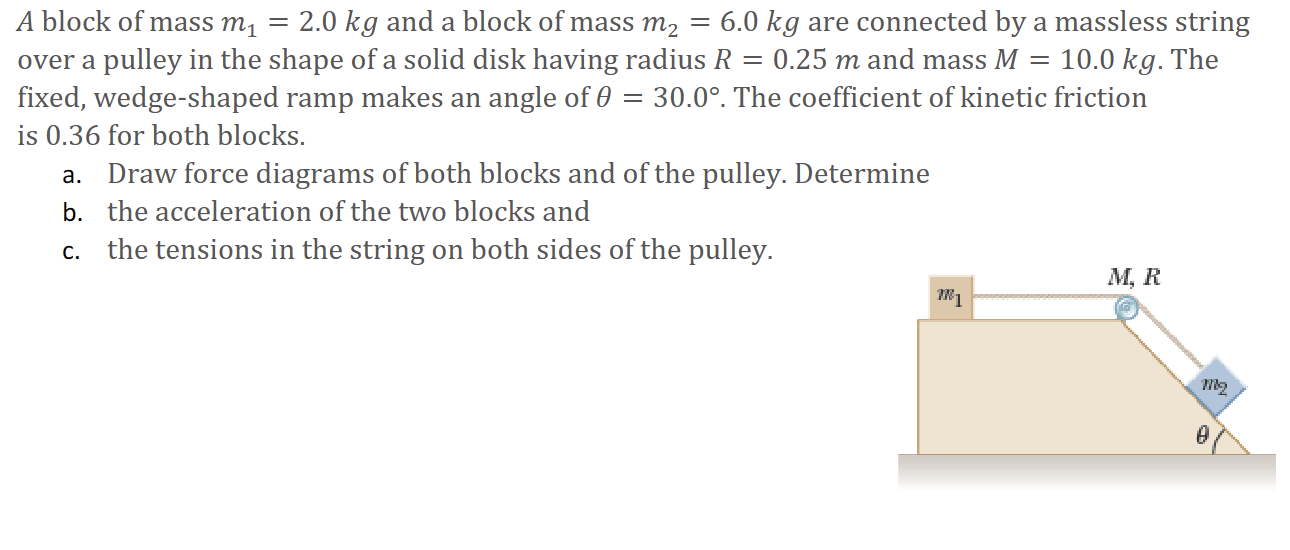 Solved A block of mass m1=2.0 kg and a block of mass m2=6.0 | Chegg.com
