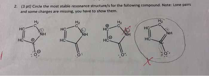Solved (3 pt) Circle the most stable resonance structure/s | Chegg.com