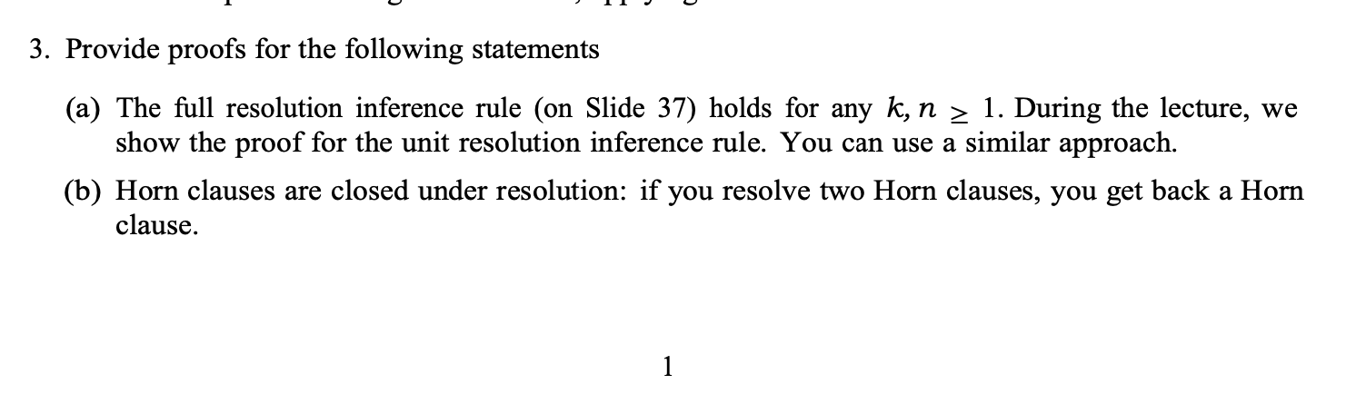 3. Provide proofs for the following statements (a) | Chegg.com