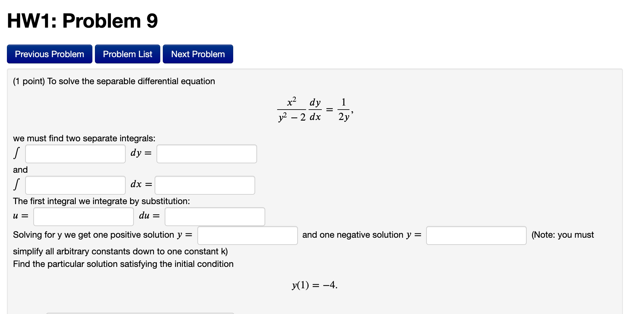 Solved HW1: Problem 10 Previous Problem Problem List Next | Chegg.com