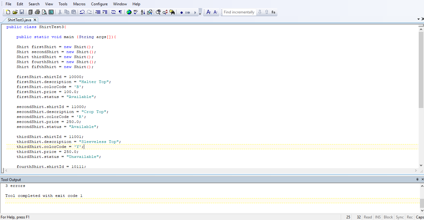 Solved How do I make this java code run? What is wrong or | Chegg.com
