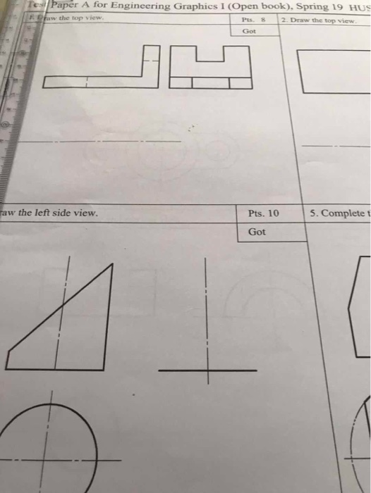Solved Paper A for Engineering Graphics I (Open book), | Chegg.com