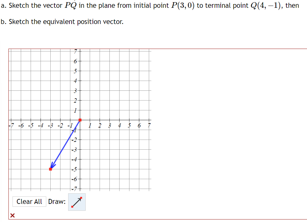 Solved a. Sketch the vector PQ in the plane from initial | Chegg.com