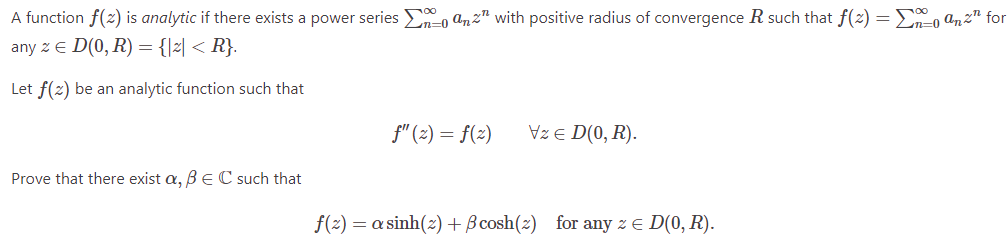 Solved A function f(z) is analytic if there exists a power | Chegg.com