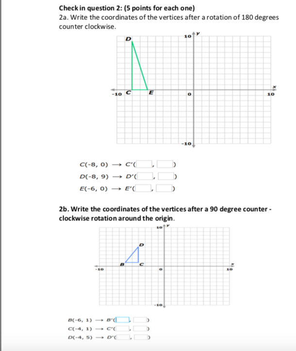 Solved Check in question 2: (5 points for each one) 2a. | Chegg.com