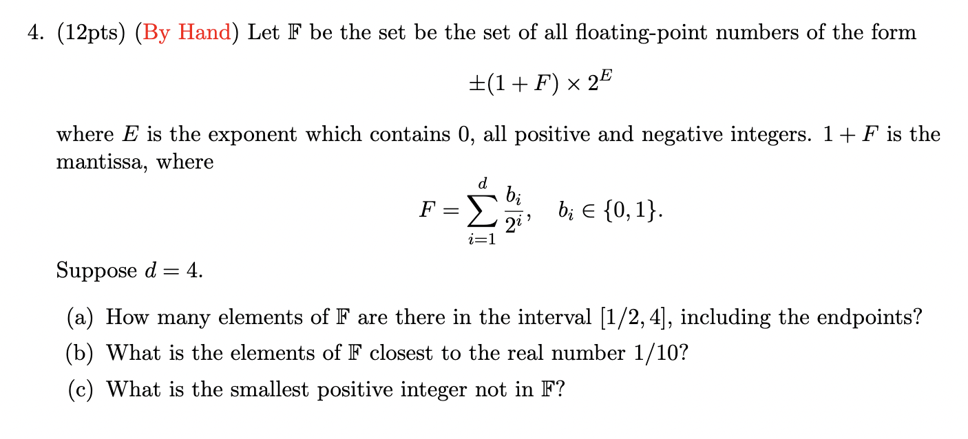 Solved (12pts) (By Hand) Let F be the set be the set of all | Chegg.com