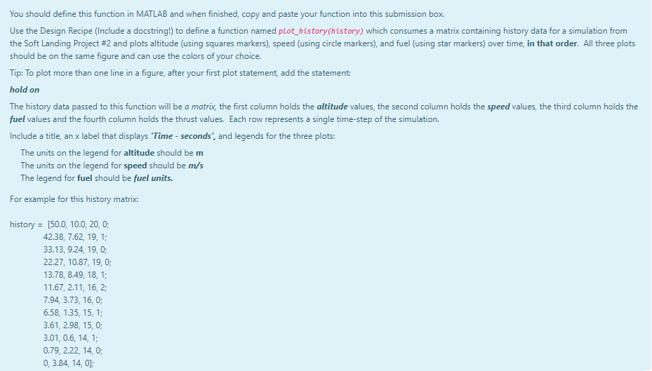 Solved You should define this function in MATLAB and when | Chegg.com