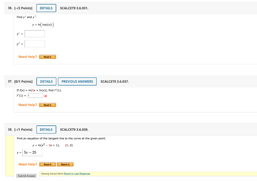 Solved [-/2 Points] SCALCET9 3.6.031. Find y′ and y′′. | Chegg.com
