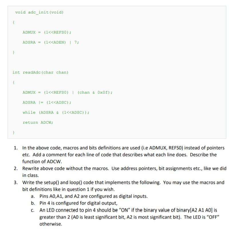 Solved void adc_init(void) ADMUX = (1