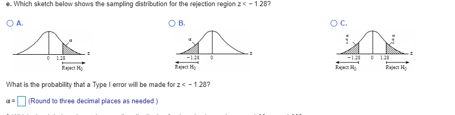 Solved For each of the following rejection regions, sketch | Chegg.com