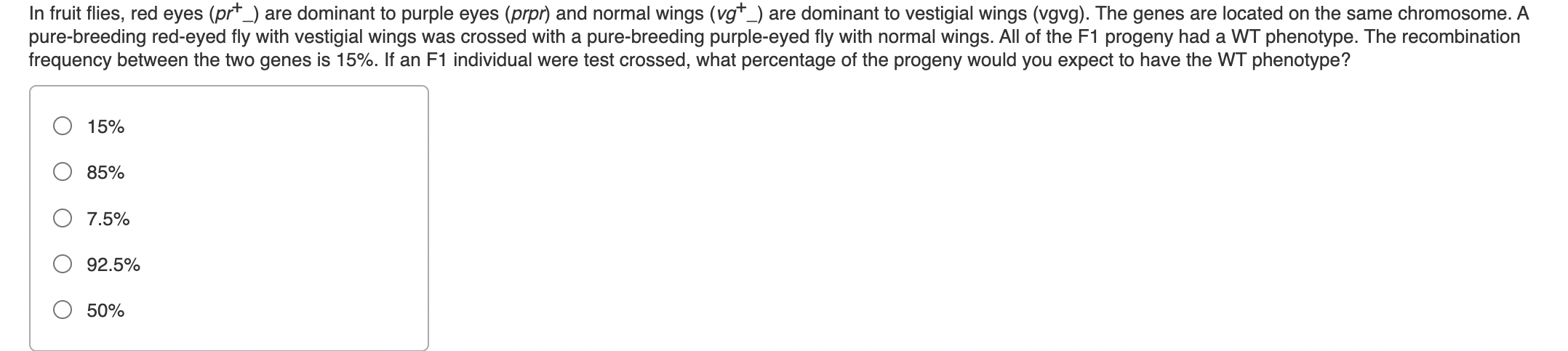 Solved In fruit flies, red eyes (pr+_)are dominant to purple | Chegg.com