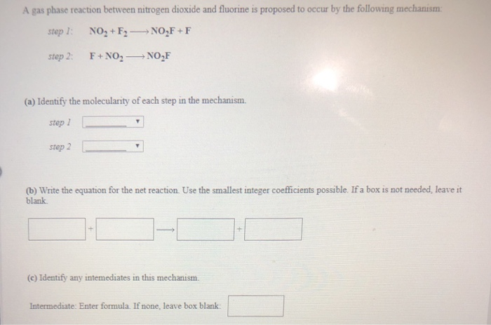 Solved A gas phase reaction between nitrogen dioxide and | Chegg.com