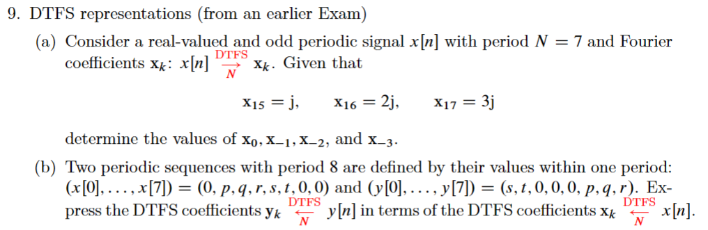 Solved DTFS representations (from an earlier Exam)(a) | Chegg.com