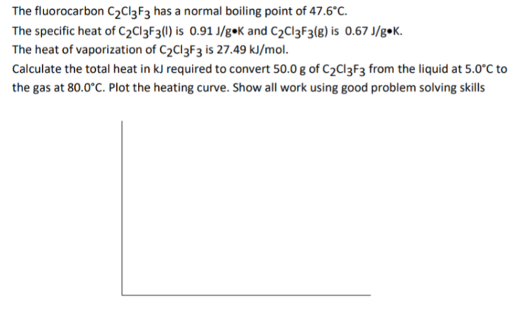 Solved The fluorocarbon C2Cl3F3 has a normal boiling point | Chegg.com