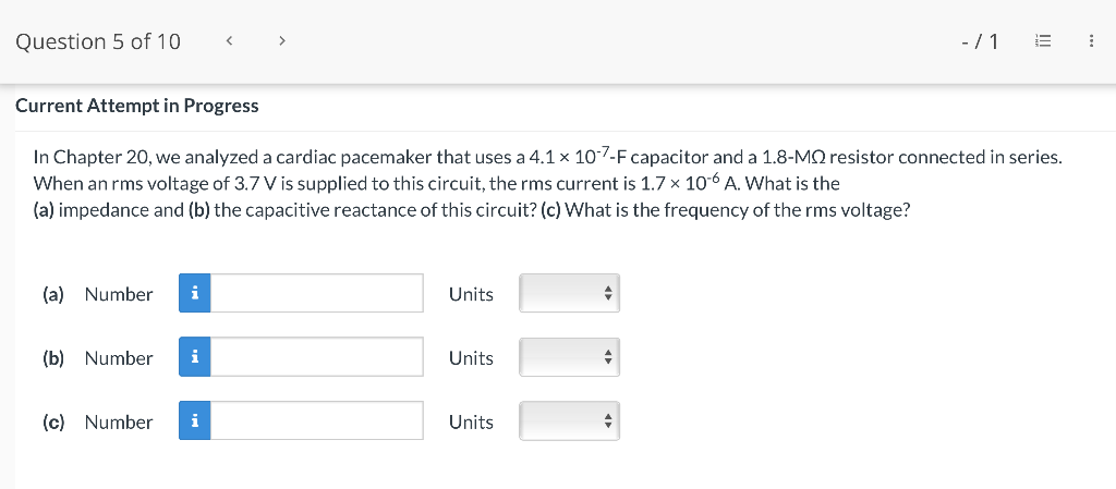 Solved In Chapter 20 , we analyzed a cardiac pacemaker that | Chegg.com