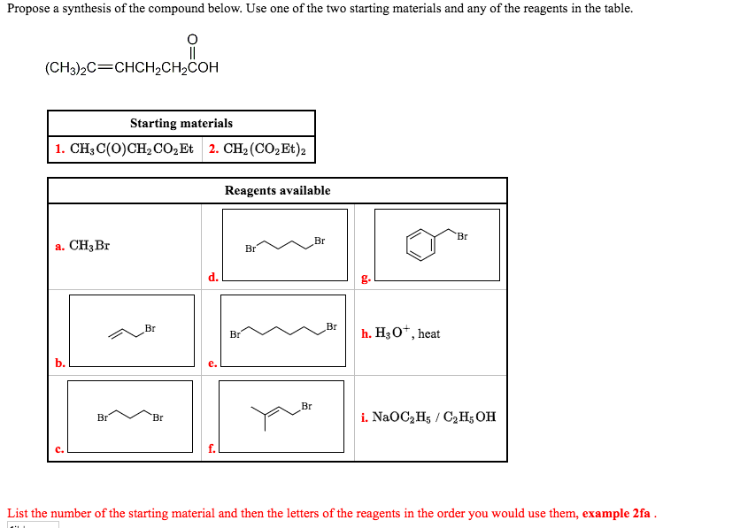 Solved Propose a synthesis of the compound below. Use one of | Chegg.com