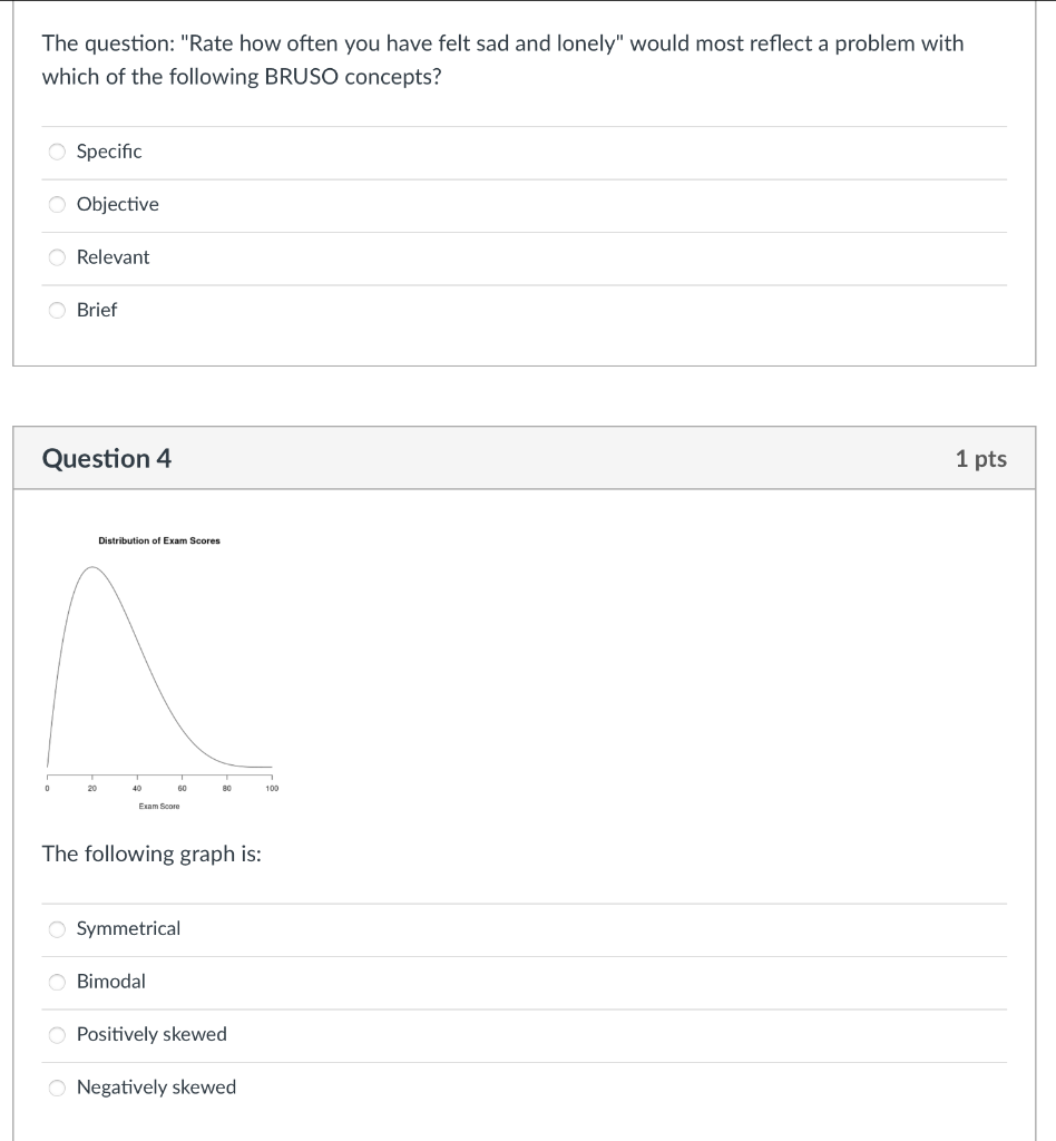 Solved The question: "Rate how often you have felt sad and | Chegg.com