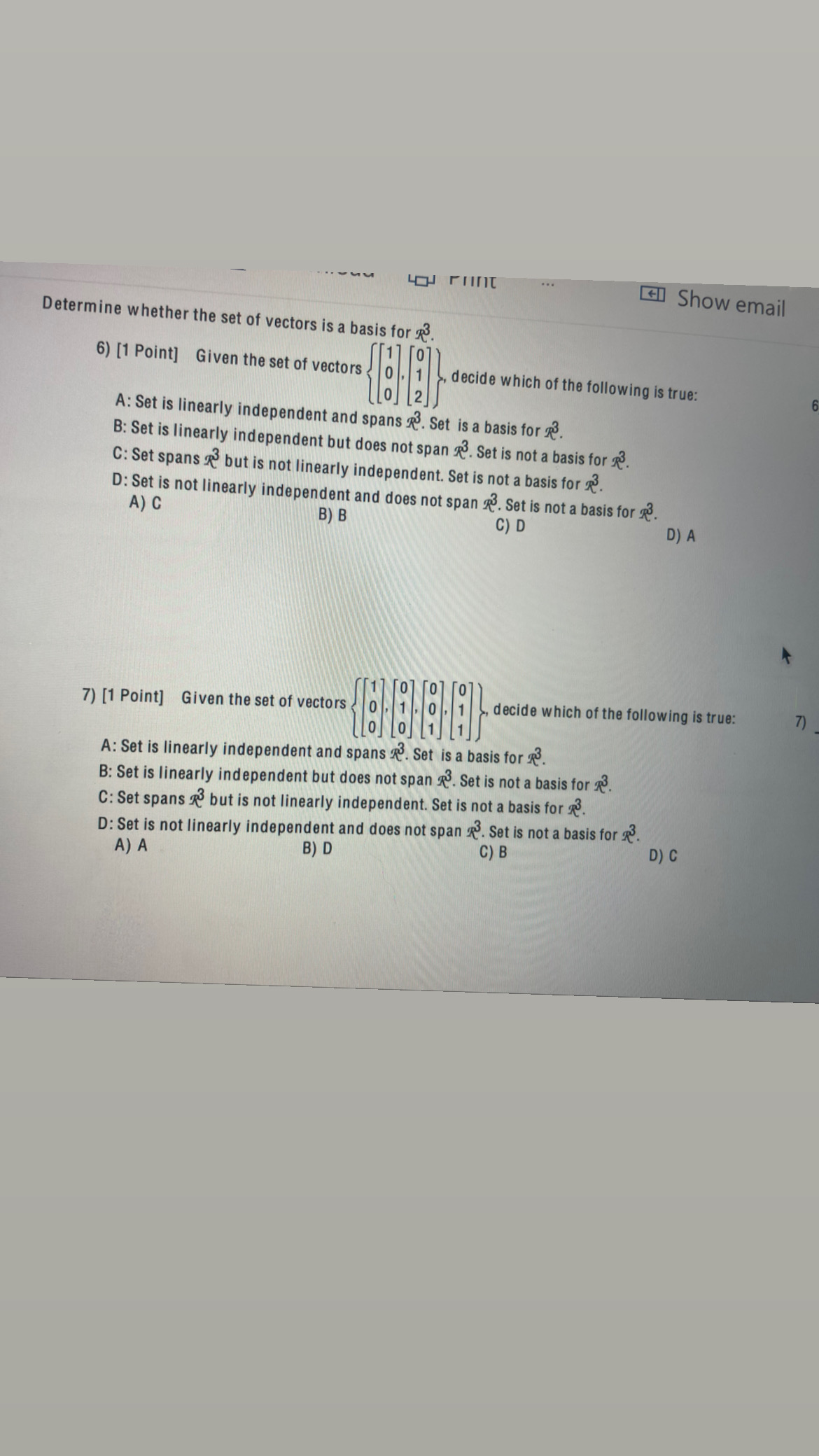 Solved Determine whether the set of vectors is a basis for | Chegg.com