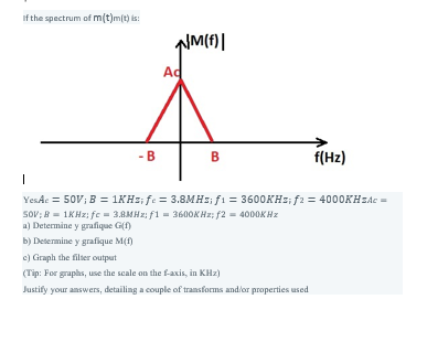 Solved The complex envelope of an AM signal is: g(t) = A (1 | Chegg.com