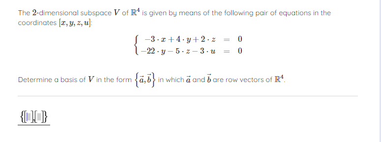 Solved The 2-dimensional subspace V of R4 is given by means | Chegg.com