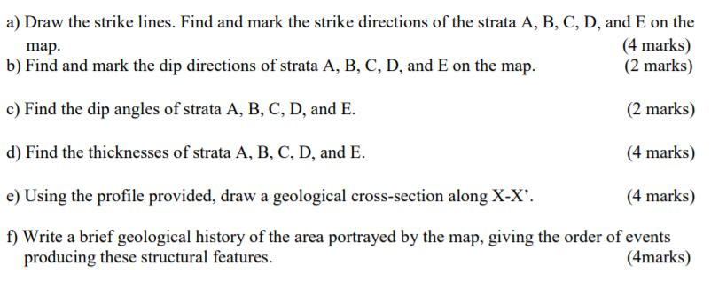 a) Draw the strike lines. Find and mark the strike | Chegg.com