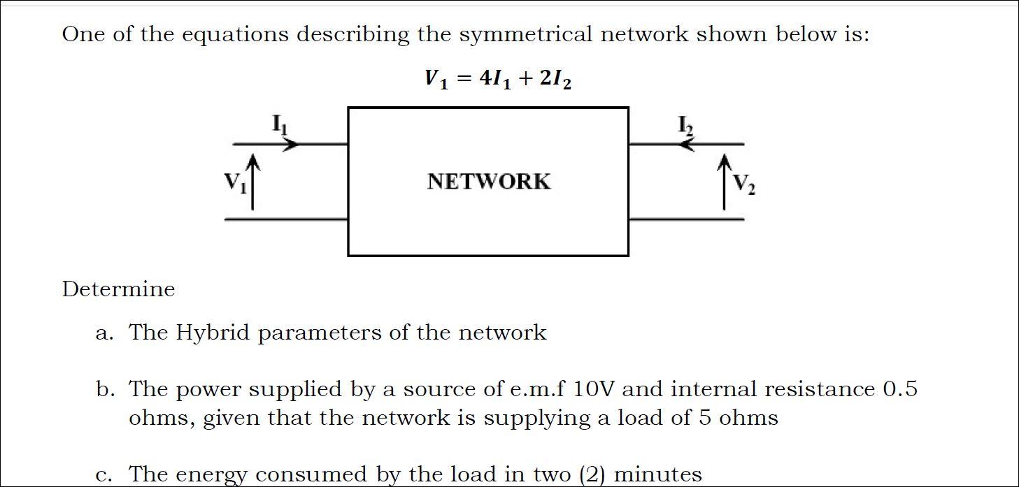 Solved One of the equations describing the symmetrical | Chegg.com