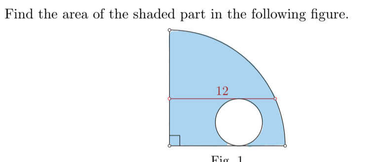 Solved Find the area of the shaded part in the following | Chegg.com