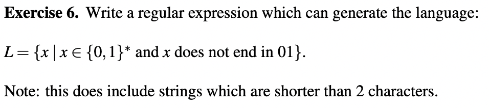 Solved Exercise 6. Write a regular expression which can | Chegg.com