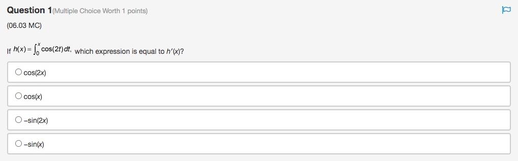 Solved Question 1(Multiple Choice Worth 1 points) (06.03 MC) | Chegg.com