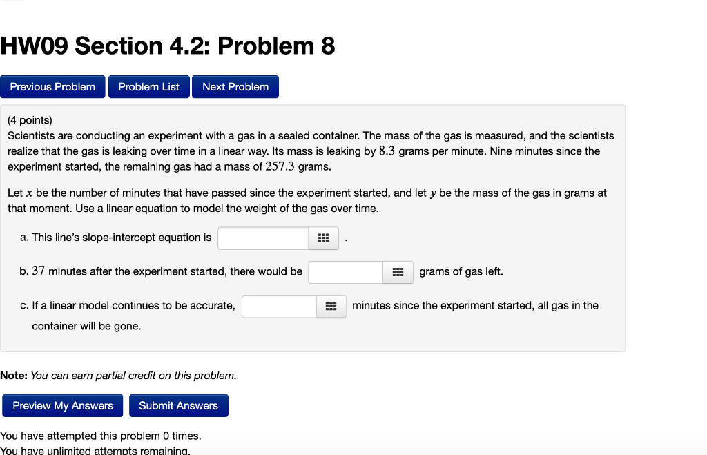 Solved HW09 Section 4.2: Problem 8 Previous Problem Problem | Chegg.com