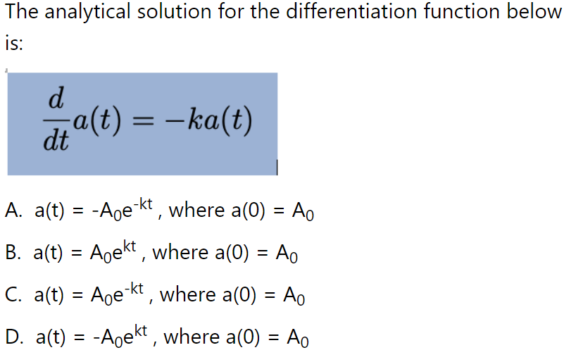 Solved The analytical solution for the differentiation | Chegg.com